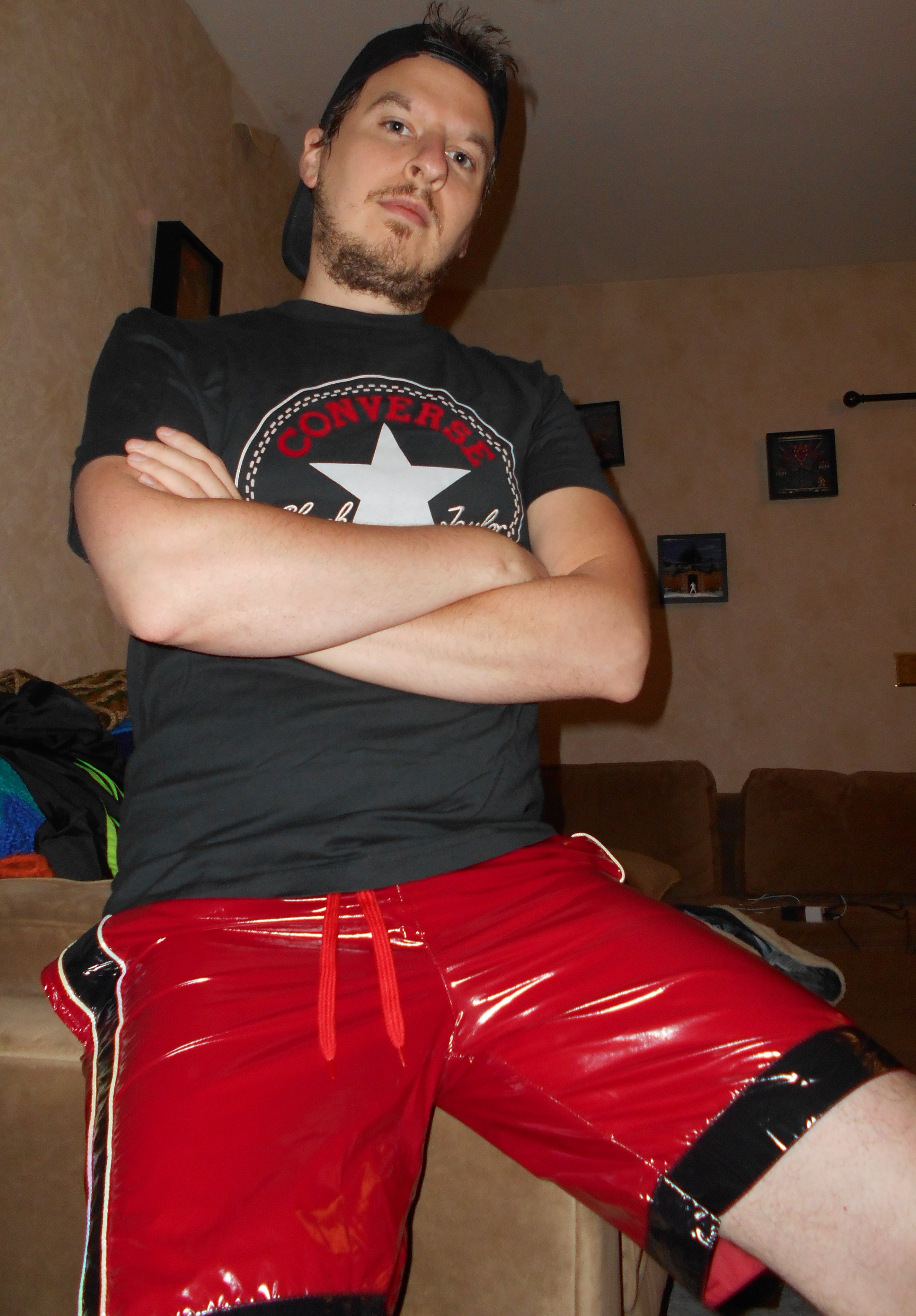 Shiny Red Nylon Shorts 1 | Shiny Sports